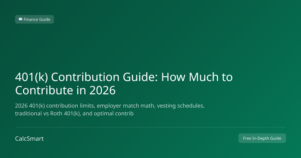 401(k) Contribution Guide: How Much to Contribute in 2026