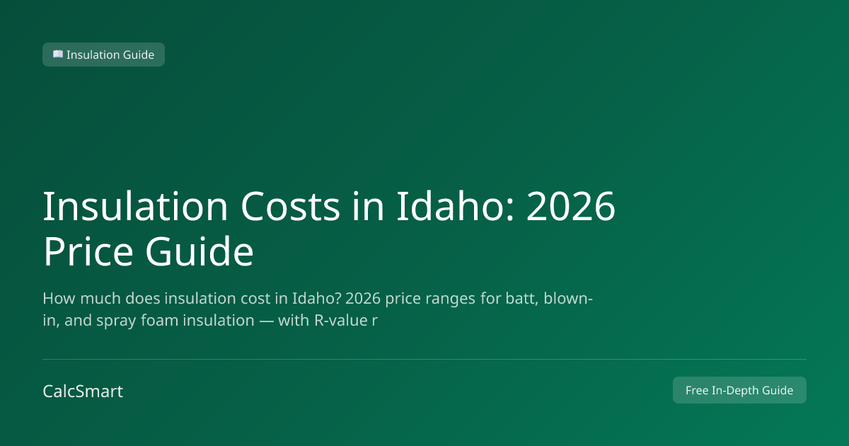 Insulation Costs in Idaho: 2026 Price Guide