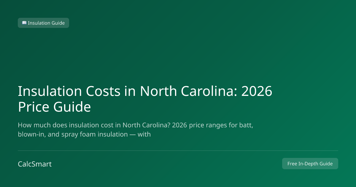 Insulation Costs in North Carolina: 2026 Price Guide