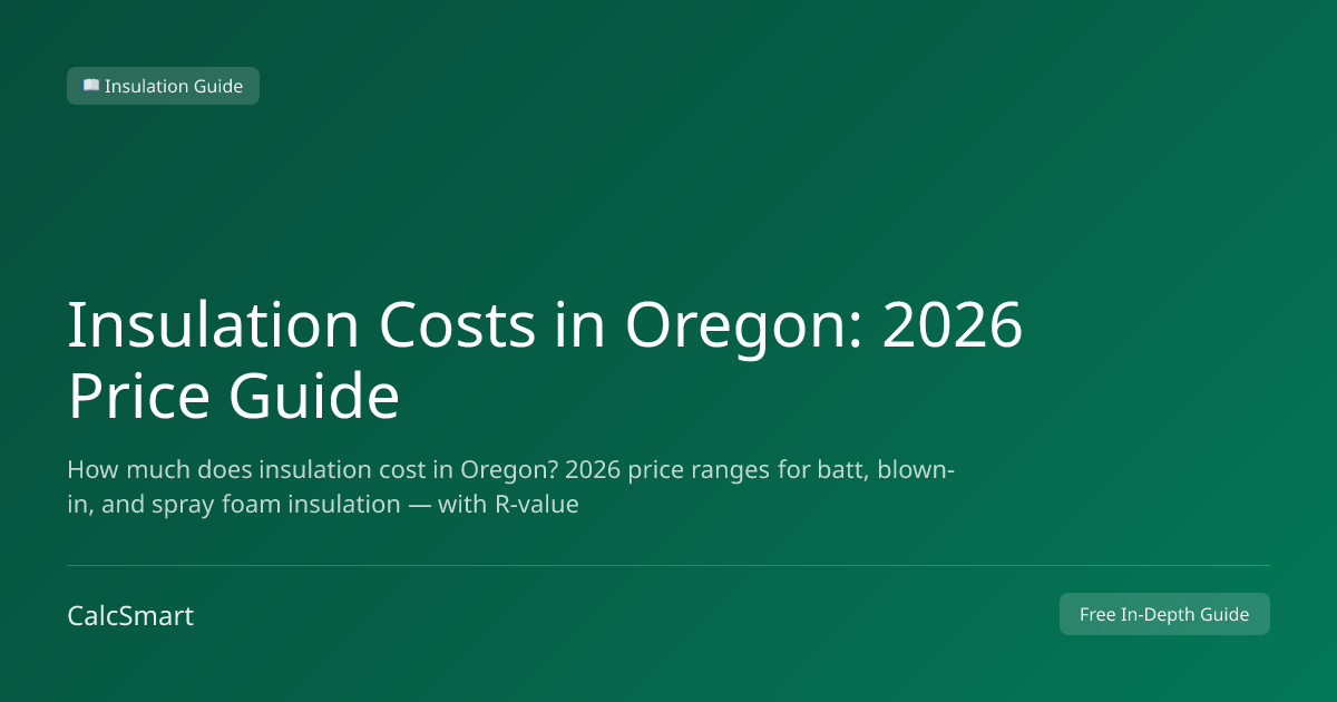Insulation Costs in Oregon: 2026 Price Guide