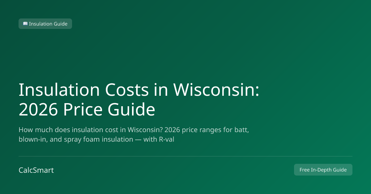 Insulation Costs in Wisconsin: 2026 Price Guide