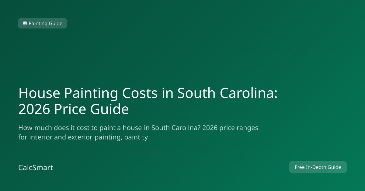 House Painting Costs in South Carolina: 2026 Price Guide