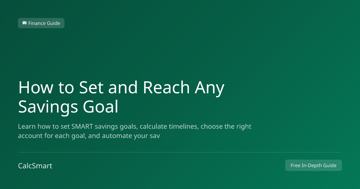 How to Set and Reach Any Savings Goal